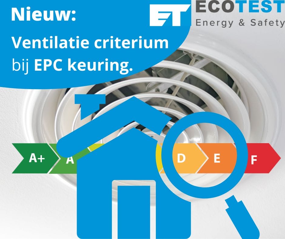 Nieuw sinds 2024: ventilatie als criterium bij EPC keuring. | Ecotest